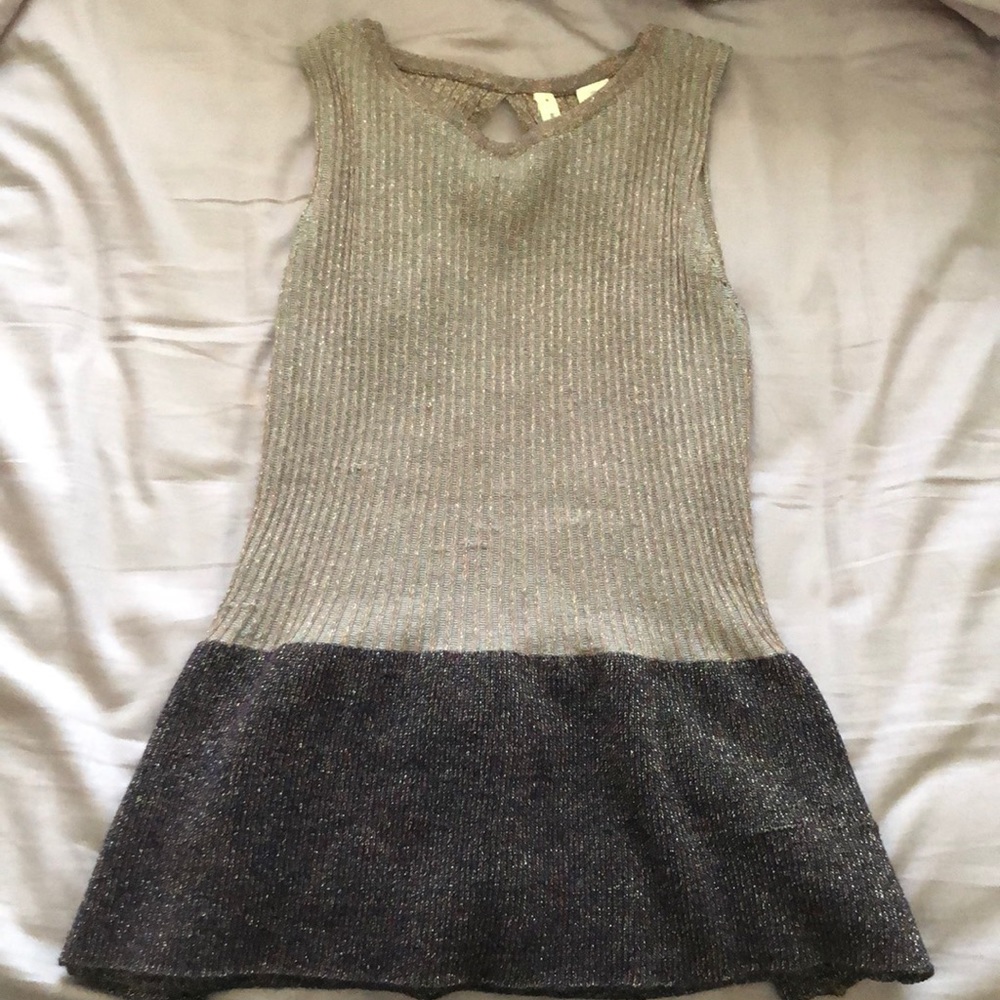 Anthropologie Moth Shimmer Tank With Tie - Gem